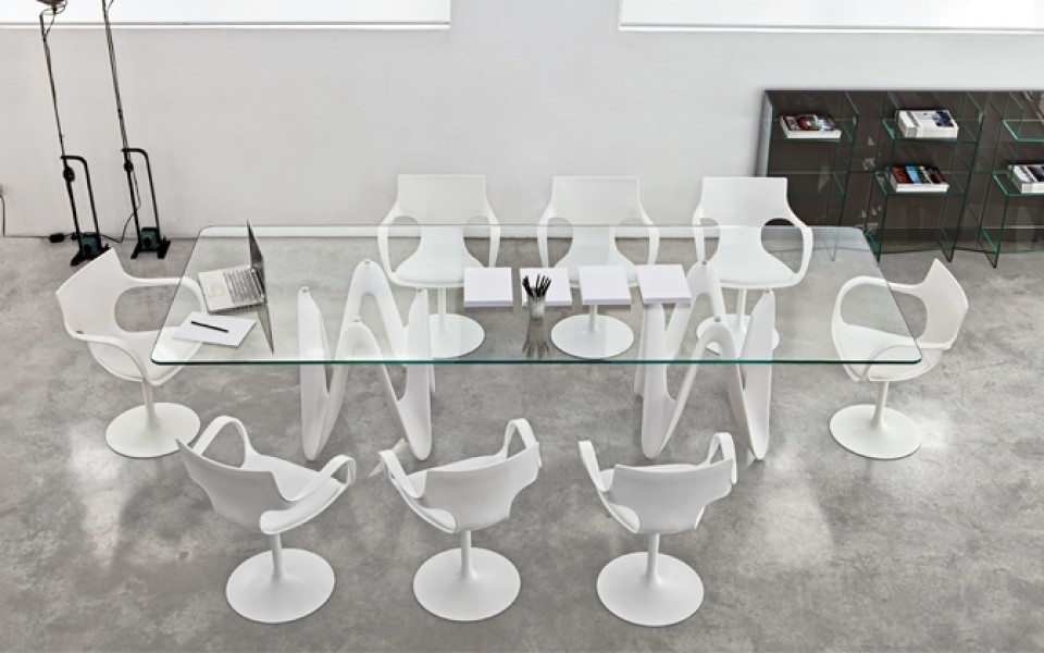 Table Lambda 2 Bases - Atelier du verre créations